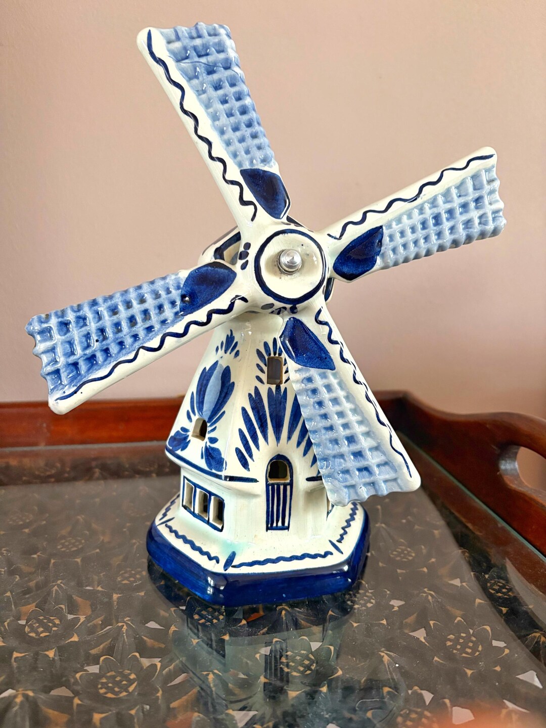 Delft Blue Windmill Lamp, From the 1800s, in Great Condition From ...