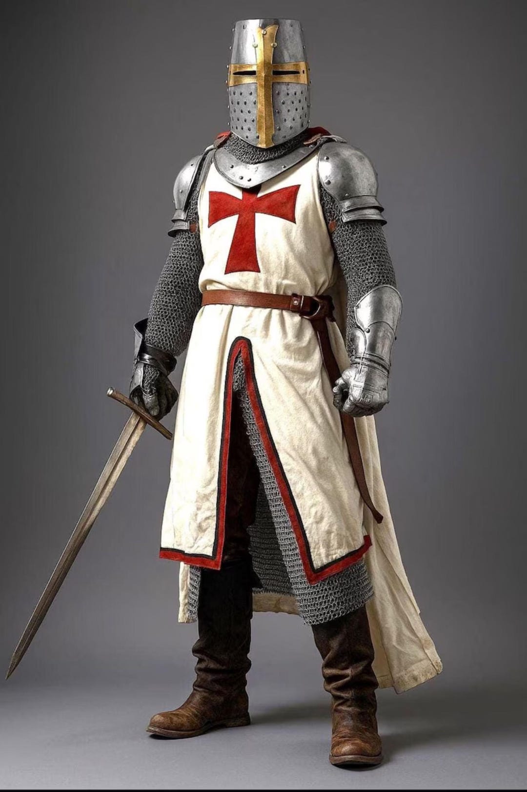 Medieval Templar Knight Armor Set: Polished Steel Crusader Suit - Etsy