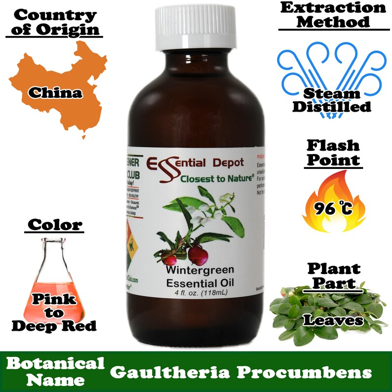 Wintergreen Essential Oil 4 Oz. - Etsy