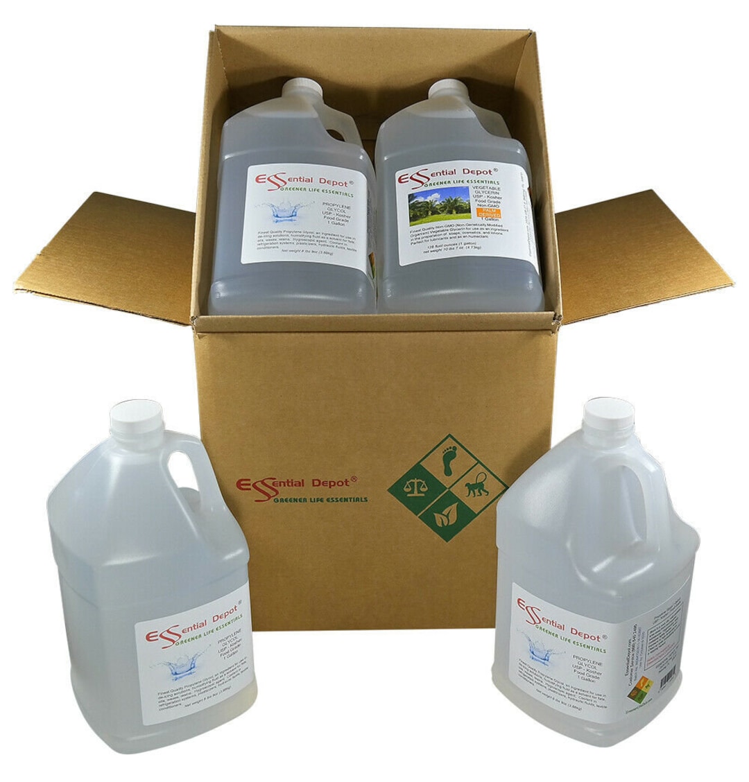 Glycube 3 Gal Propylene Glycol and 1 Gal PALM DERIVED Vegetable ...