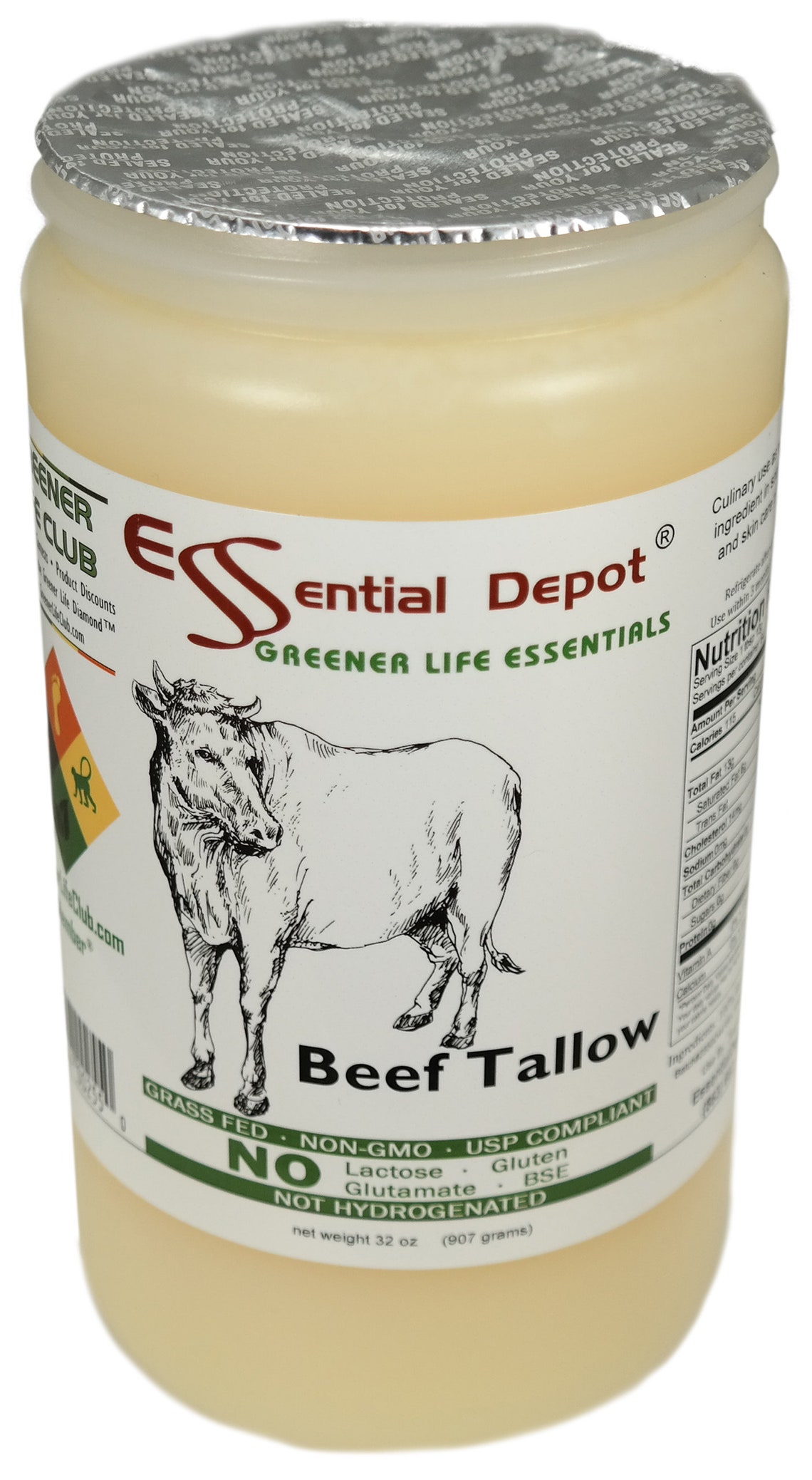 Beef Tallow Quart 32 Oz Nt Wt GRASS FED Not Hydrogenated Non GMO - Etsy