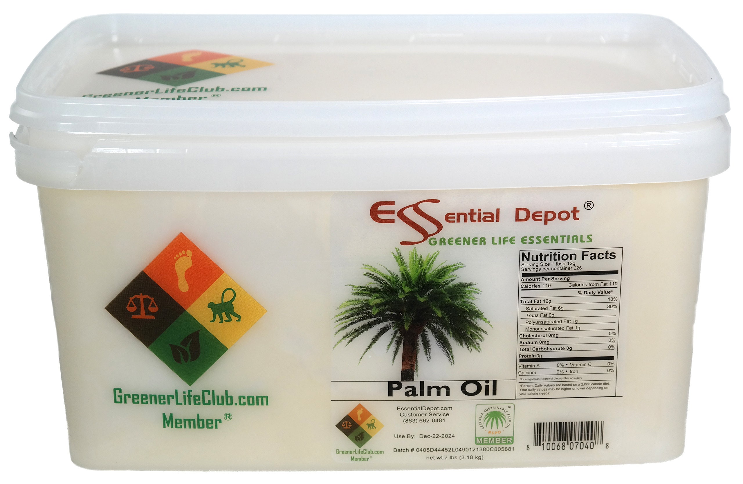 Palm Oil RSPO Certified Sustainable Food Safe 7 Lb Greener Life Club ...