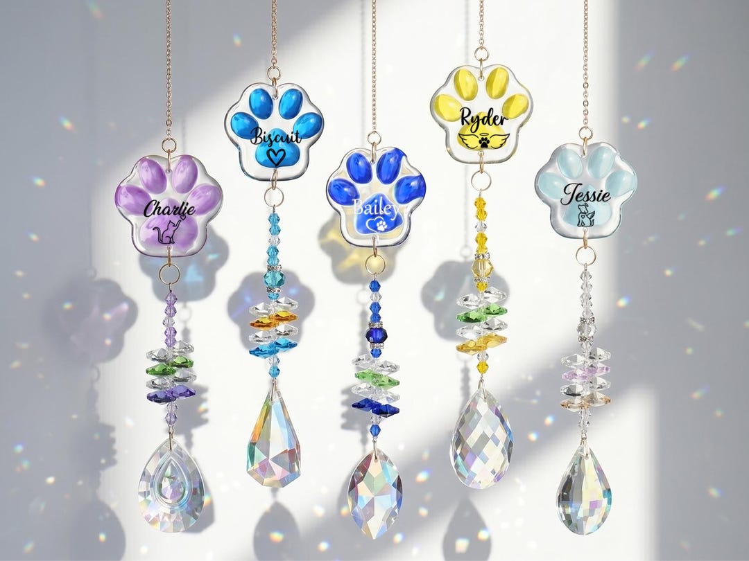 Personalized Pet Memorial Rainbow Bridge Suncatcher Pet Grave Markers ...