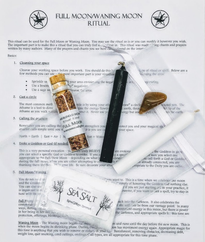 Full/Waning Moon Ritual Kit | Etsy