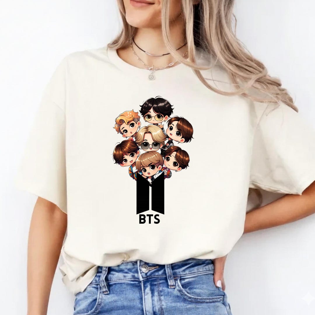 BTS Cartoon Sweatshirt, K-pop Army Fan Gift - Etsy