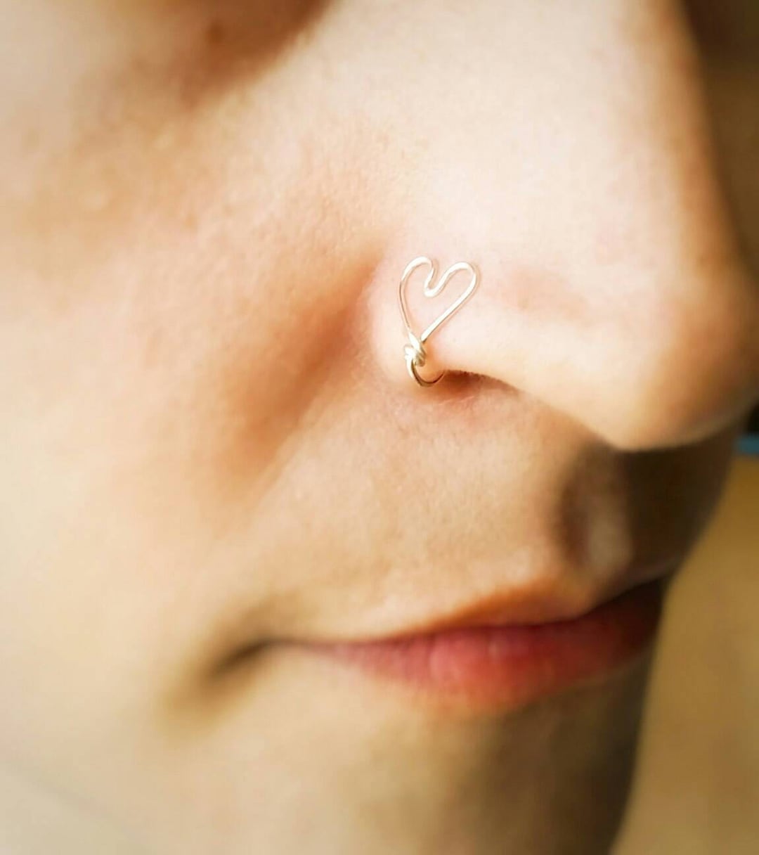 Heart Nose Ring - Valentines Day Gift - Fake Nose Ring - Nose Ring ...