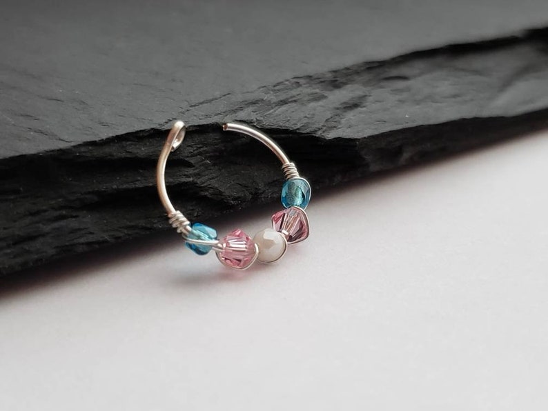 Transgender Pride Ear Cuff - Trans Pride Jewelry - Hoop Ear Cuff - Gay ...