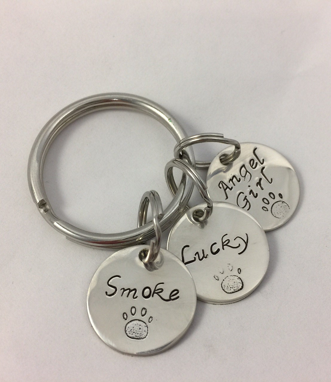 Dog/cat Lover's Keychain Personalized Sterling Silver - Etsy