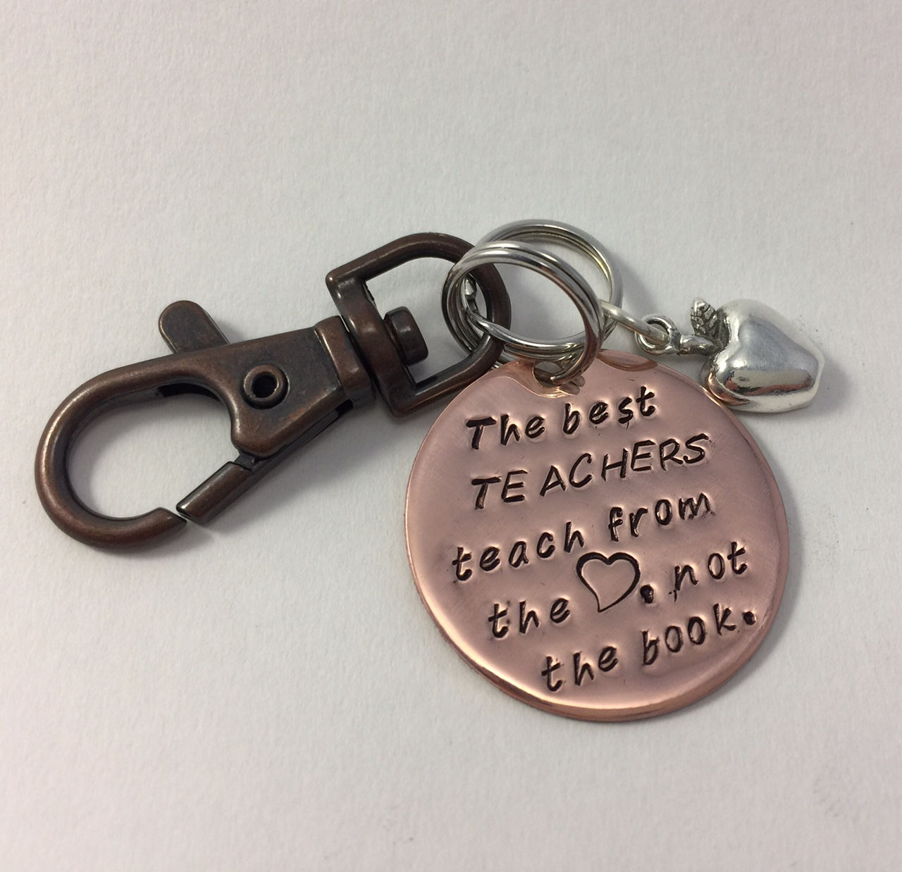 Teacher Keychain - the Best Teachers Teach From the Heart - Copper ...