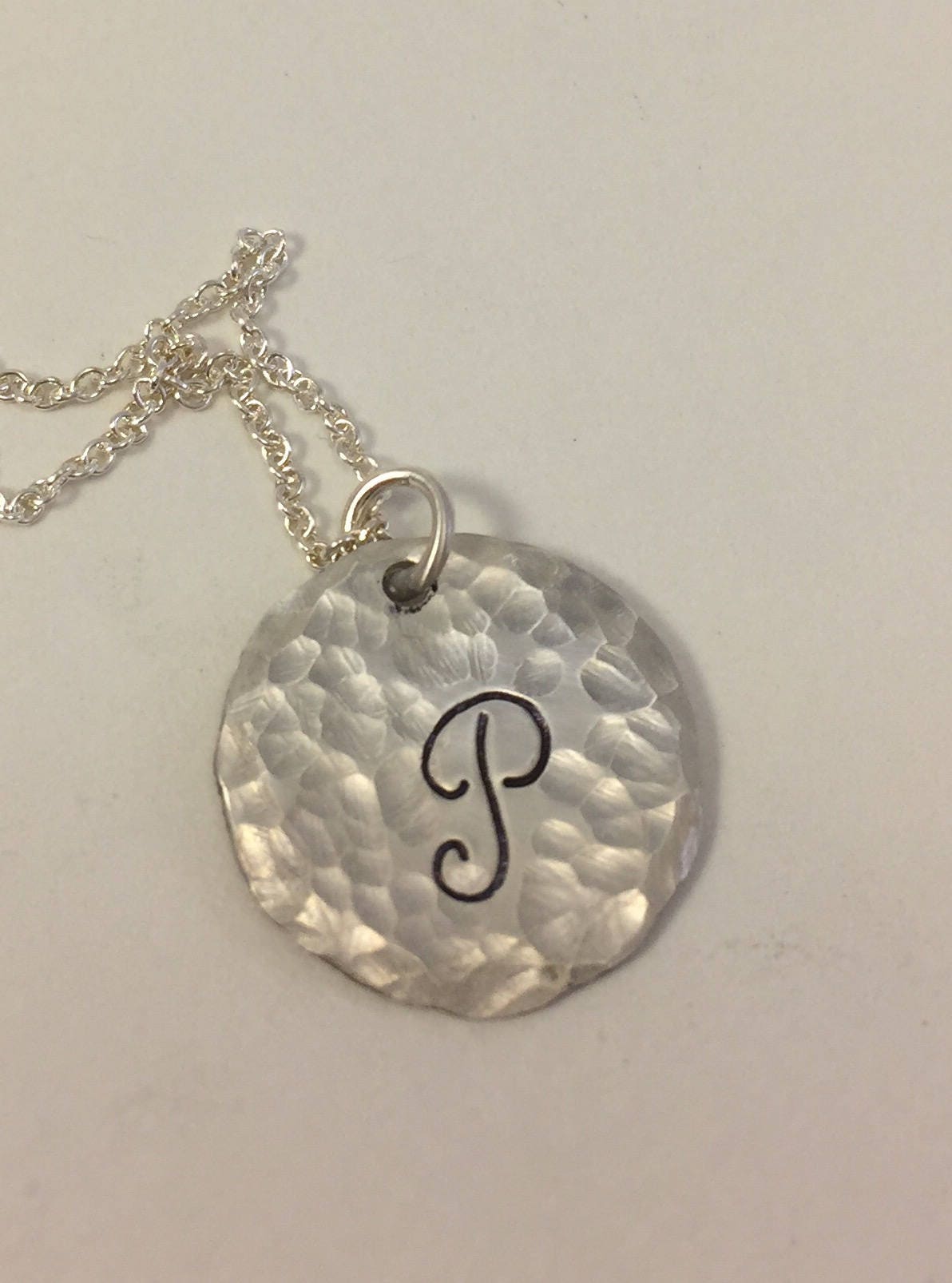 Monogram Initial Mom Necklace - Hand Stamped - Personalized Sterling ...