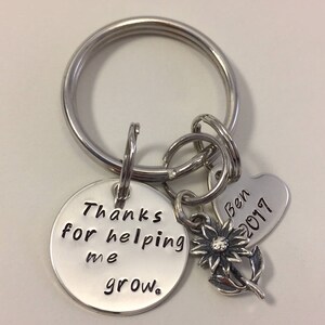 Teacher Keychain/end of Year/graduation Gift - Thanks for Helping Me ...