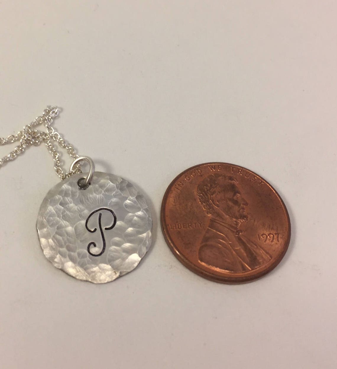 Monogram Initial Mom Necklace - Hand Stamped - Personalized Sterling ...