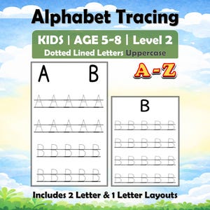 Uppercase Tracing Level 2 – Alphabet A–Z – Preschool Kindergarten – Age ...