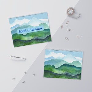 2026 Watercolor Landscape Calendar | Monthly Art Planner - Etsy