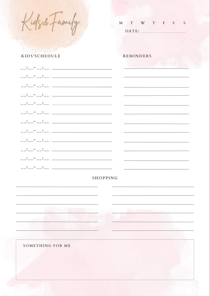 Family Weekly Planner Printable | Kids Schedule Planner | Family ...