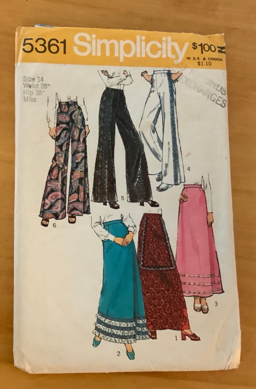 Simplicity Sewing Pattern 5361 Vintage Misses Size 14, Pants and Skirt ...