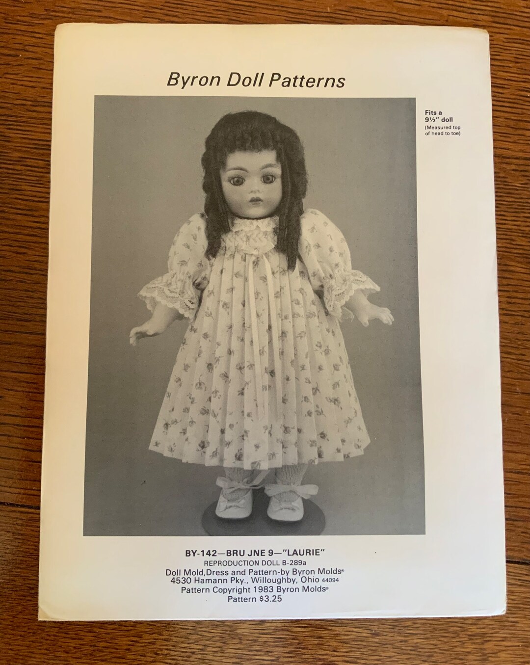 Byron Doll Patterns - Bru Jne 9 - Laurie, BY-142 9.5 Inch Doll Dress ...