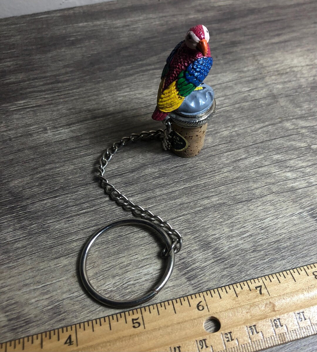Vintage Pewter Enameled Macaw Parrot Wine Stopper Sixtrees - Etsy