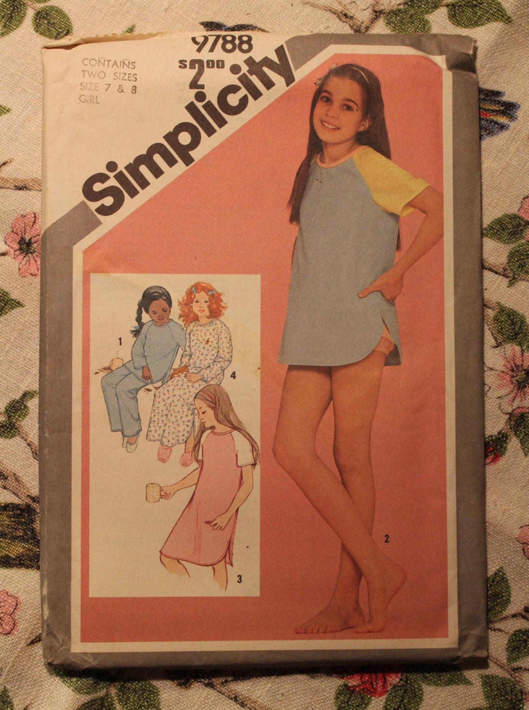 Simplicity Sewing Pattern 9788 Vintage 1980 Nightshirt, Pajamas and ...