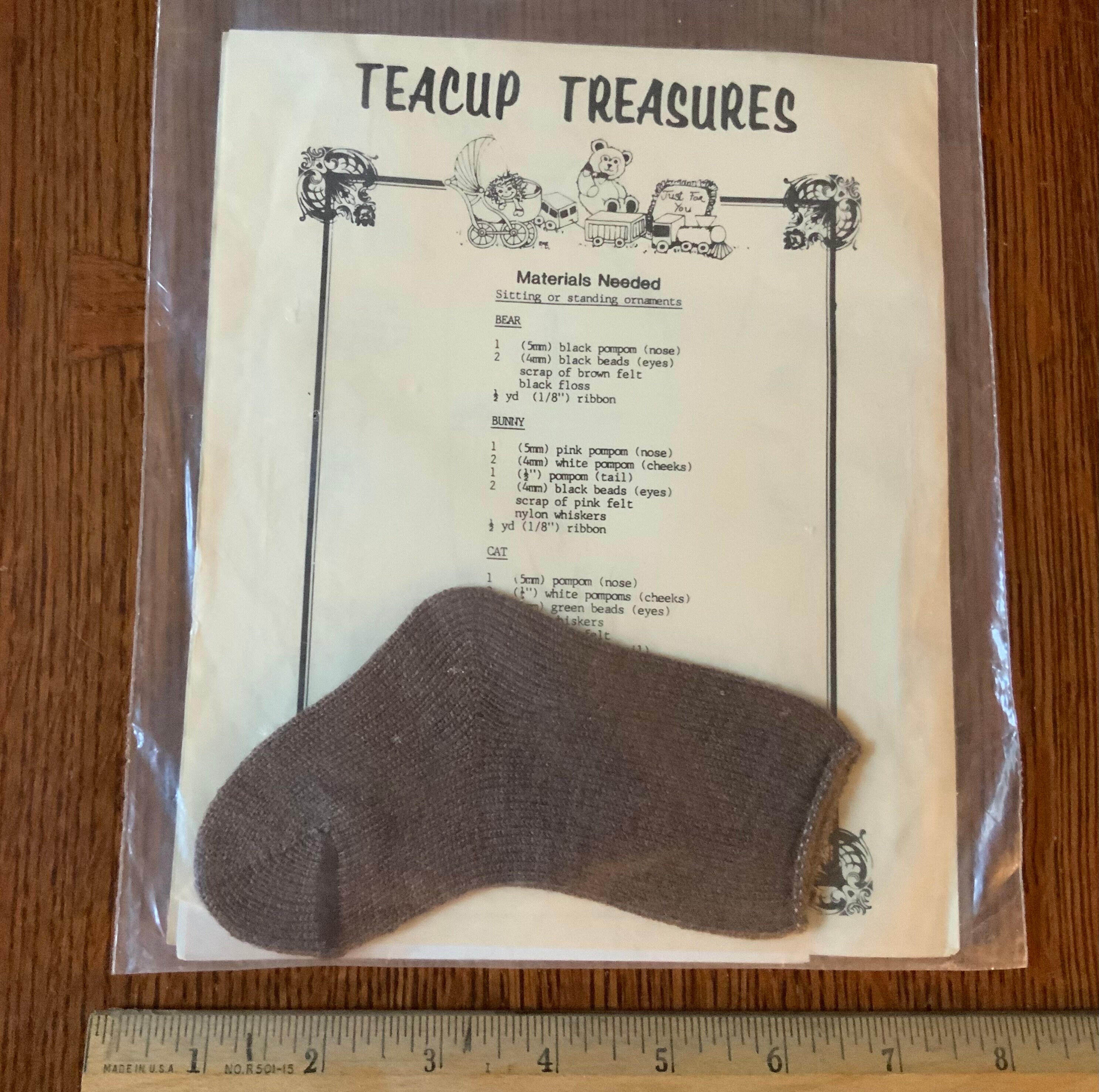 Vintage Teacup Treasures - Sewing Pattern Bears, Rabbit and Cat 1983, With 1 Sock. - Etsy