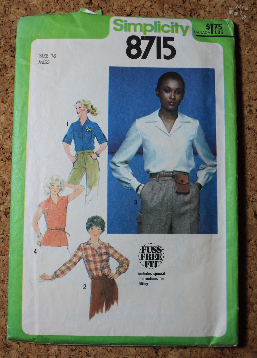 Simplicity Vintage Sewing Pattern 8715 Blouse Misses Size 16 1978 - Etsy