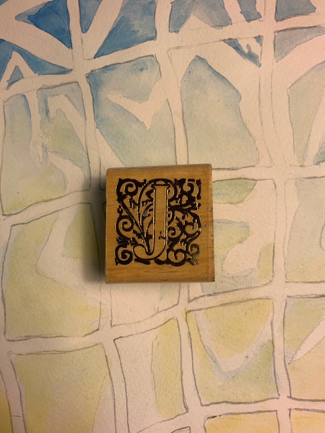 Rubber Stamp Monogram J - Etsy