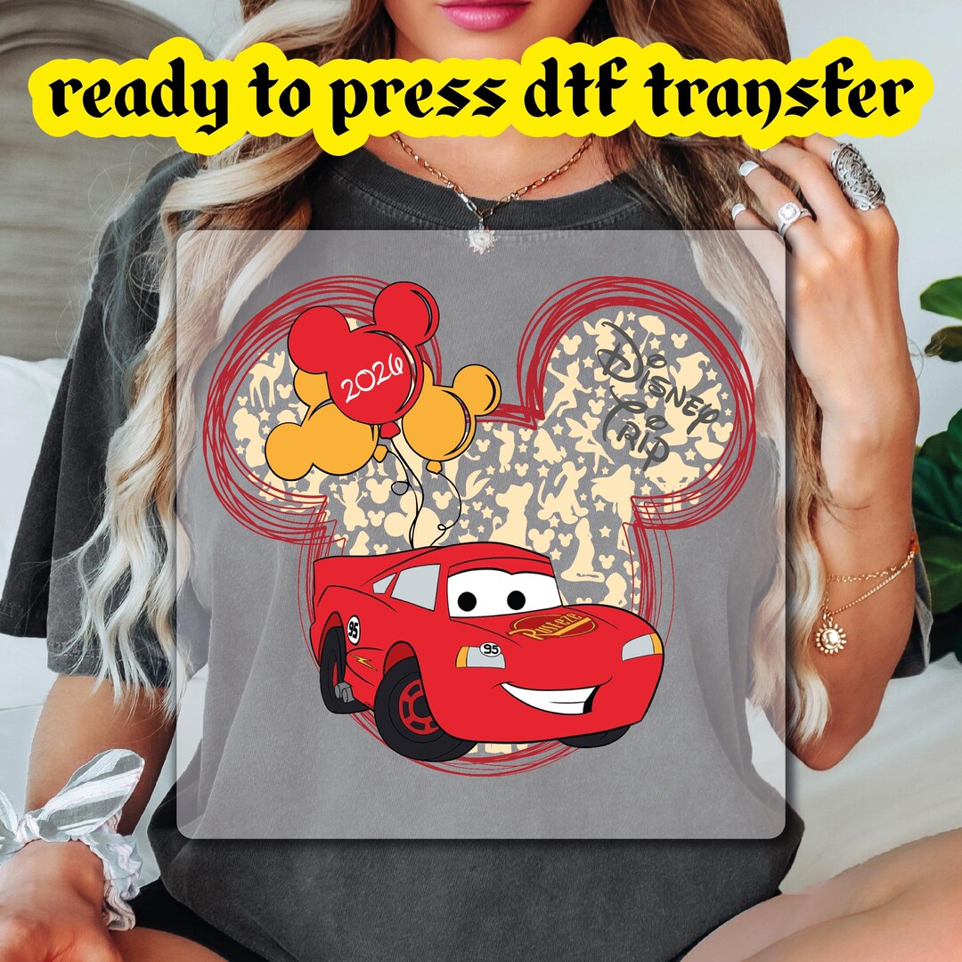 Cartoon Race Car DTF Transfer, Ready to Press Heat Transfer, Kids Car ...