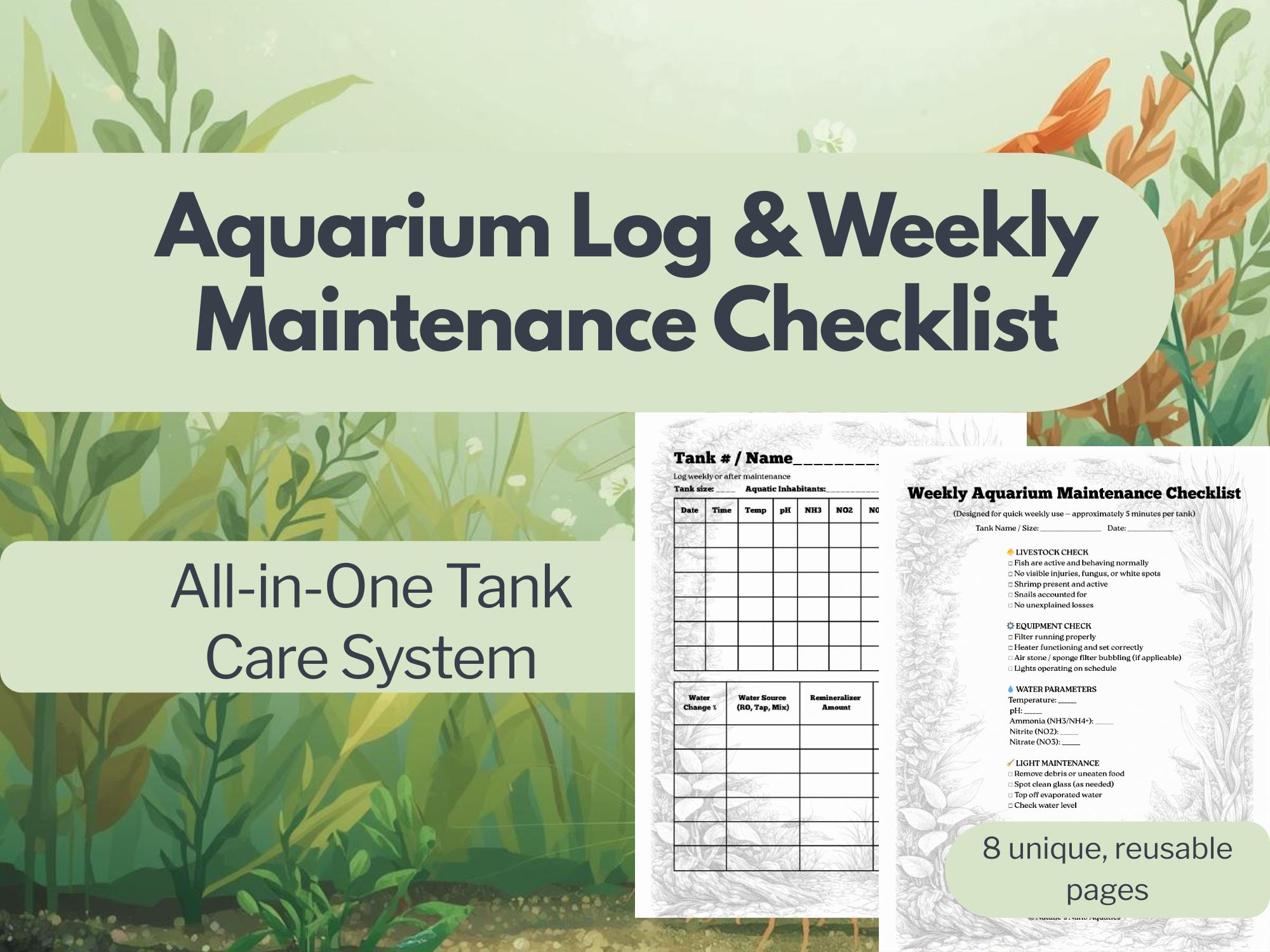Aquarium Log & Maintenance Checklist | Aquascaping and Fish Tank ...