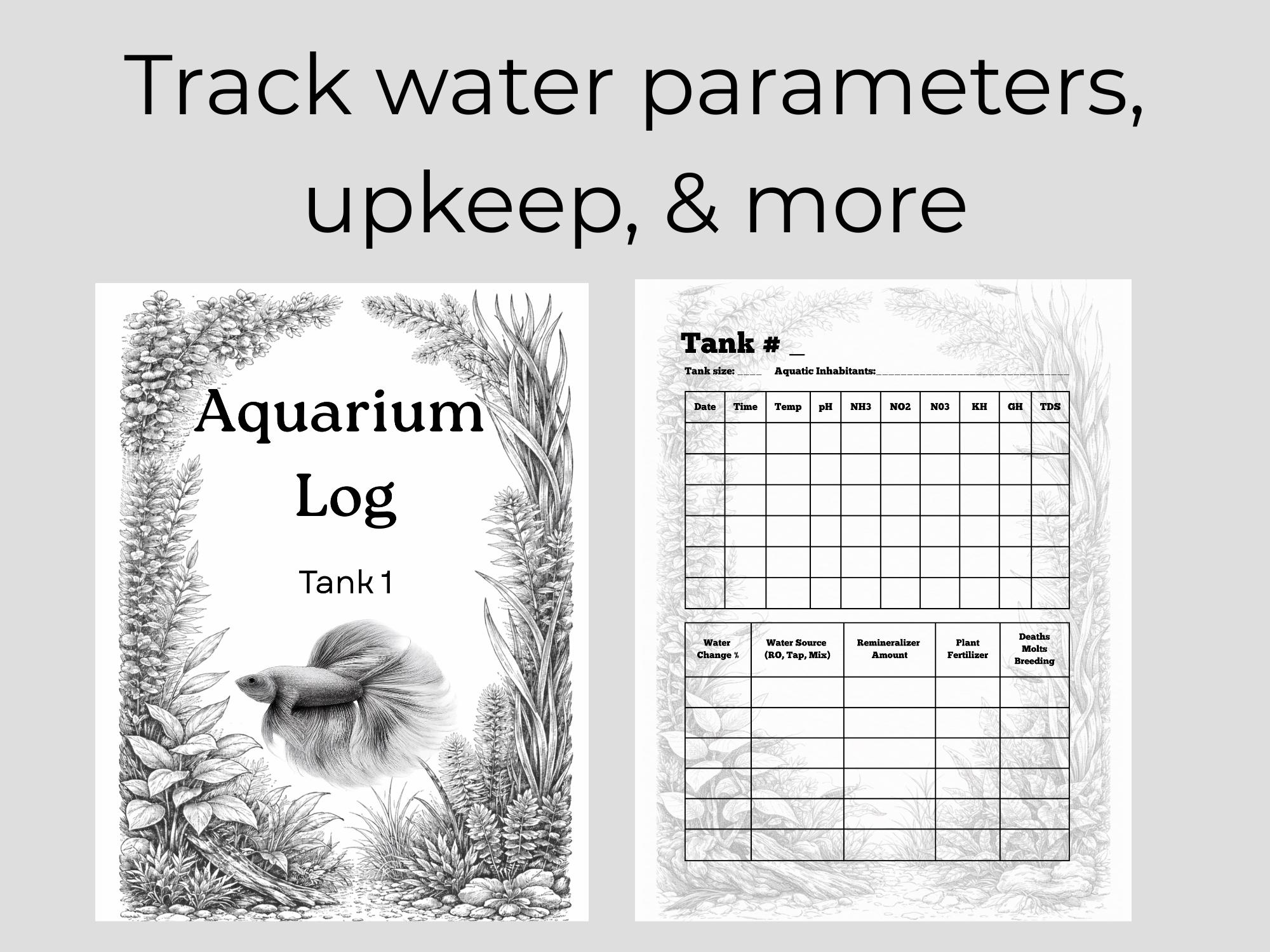 Aquarium Log | Fish & Shrimp Tank Care Tracker | Digital Download - Etsy