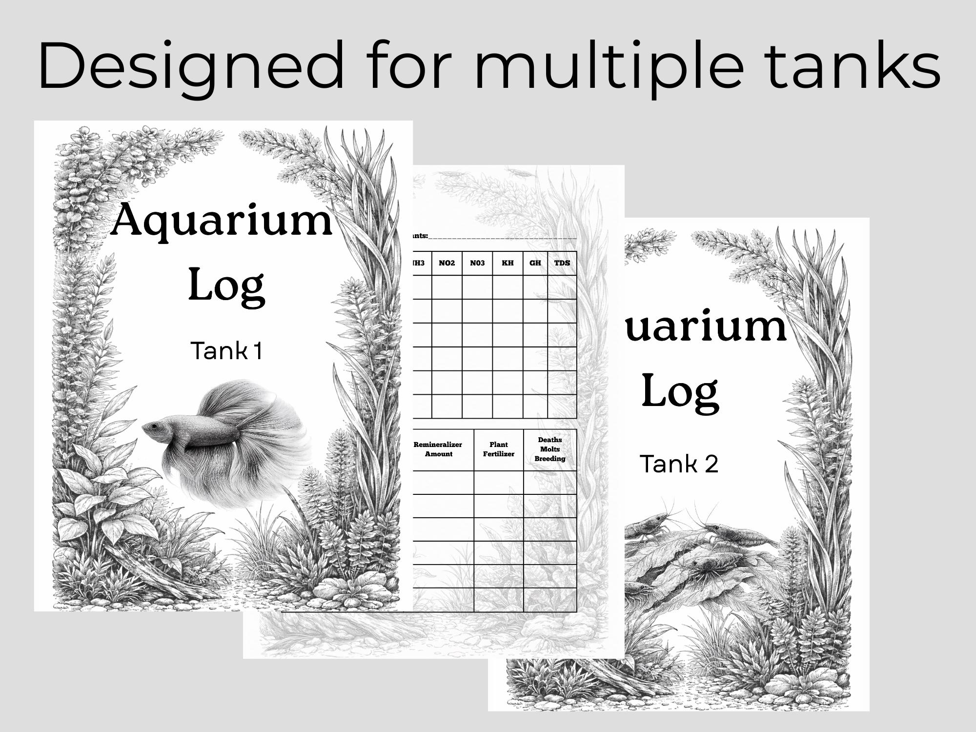 Aquarium Log | Fish & Shrimp Tank Care Tracker | Digital Download - Etsy