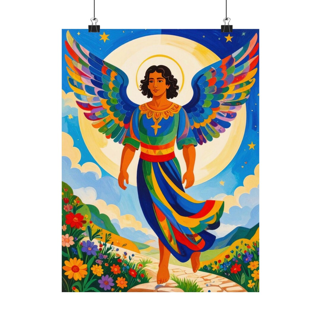 Winged Guardian Angel Poster Inspirational Wall Art - Etsy