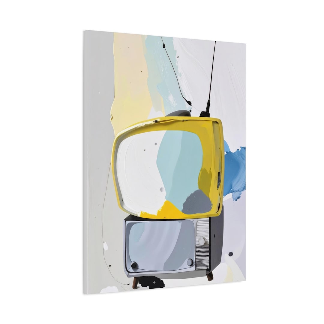 Large Modern Abstract Vintage Television Giclee Print on Canvas - Etsy