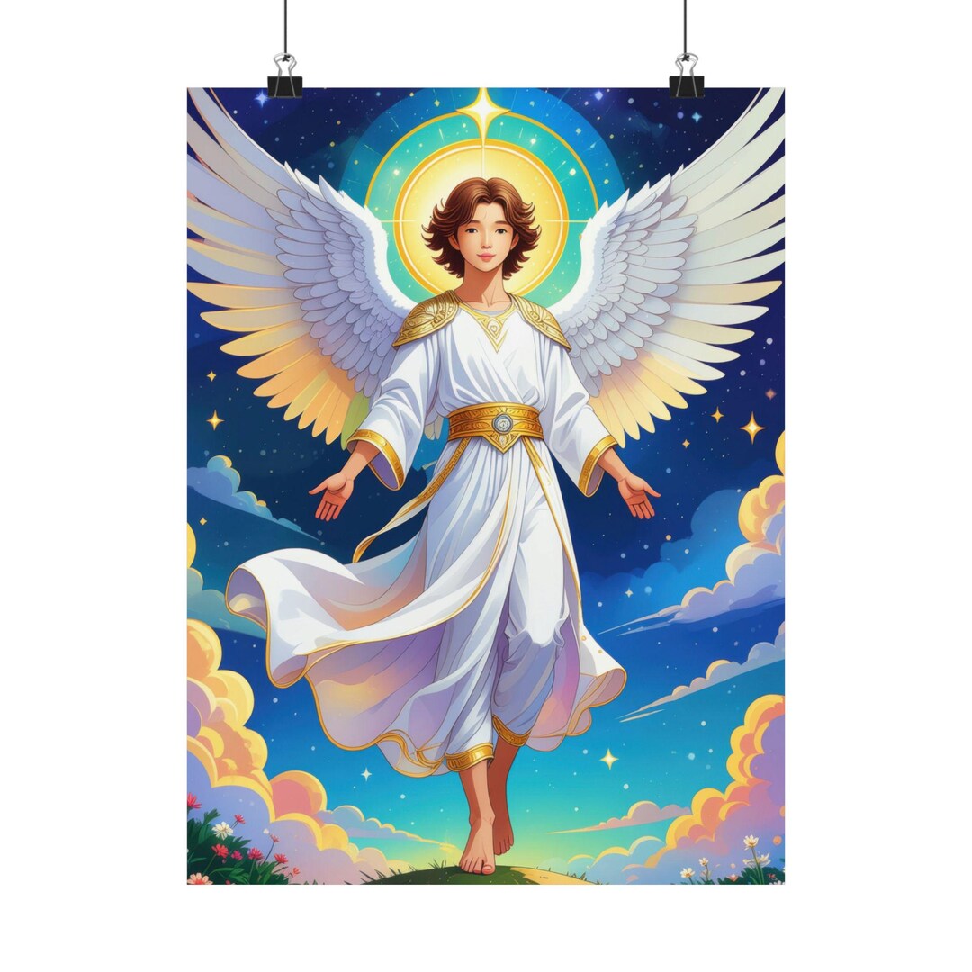 Winged Guardian Angel Poster | Inspirational Wall Art - Etsy