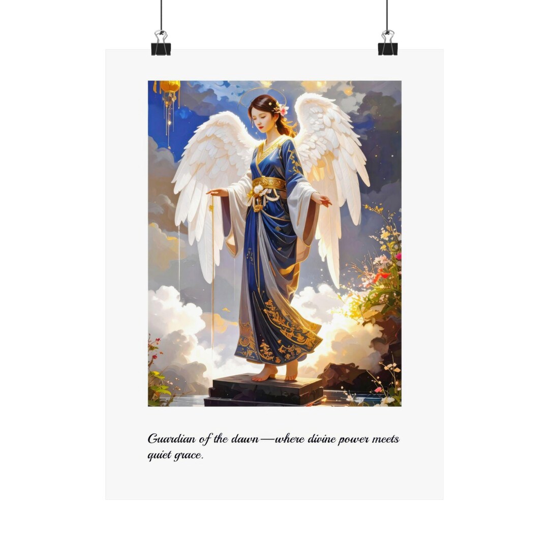 Asian Winged Guardian Angel Poster Inspirational Wall Art - Etsy