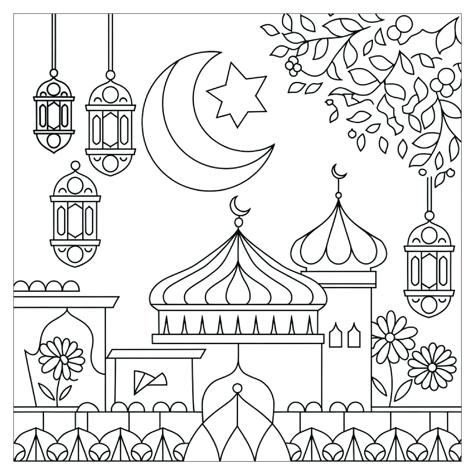 80 Ramadan Coloring Book for Kids, Islamic Coloring Pages, Ramadan ...