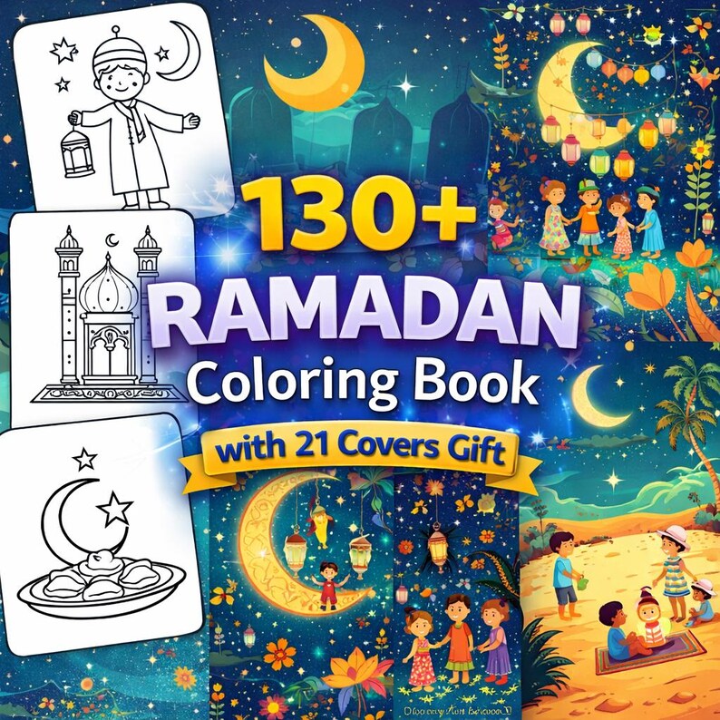 130+ Ramadan Coloring Book for Kids, Islamic Coloring Pages, Ramadan ...