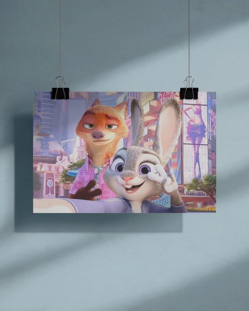 Zootopia 2 Horizontal Poster - Judy Hopps & Nick Wilde Selfie Art Print ...