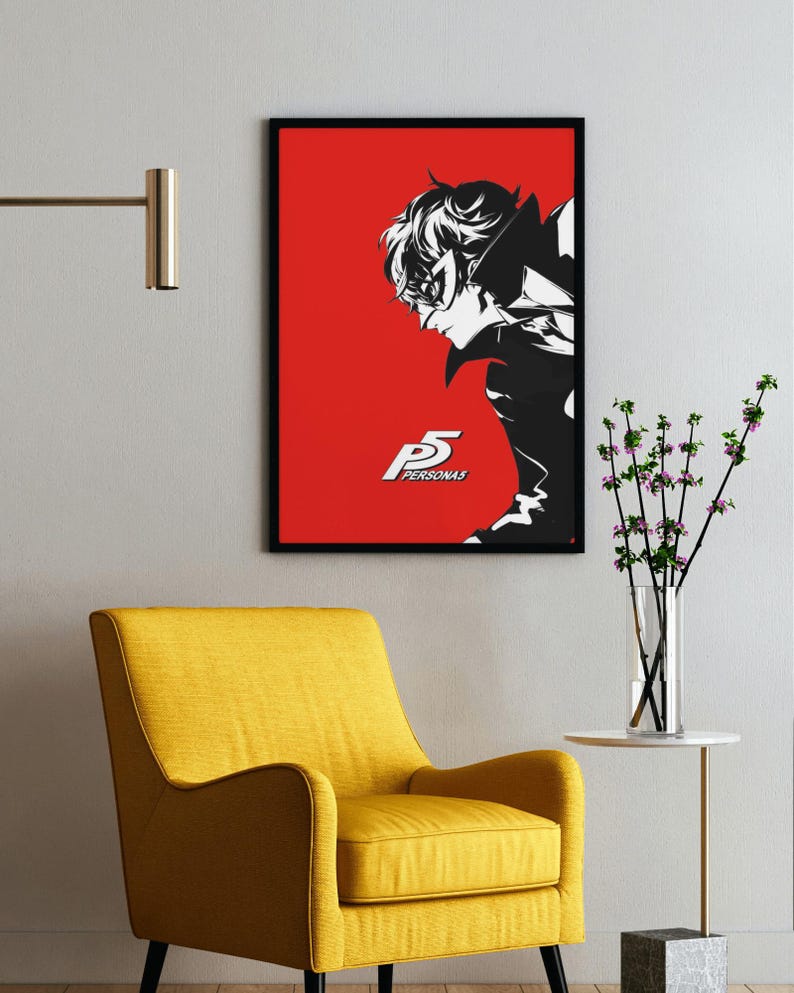 Persona 5 Poster - Joker Art Print, Red Phantom Thieves Wall Decor ...