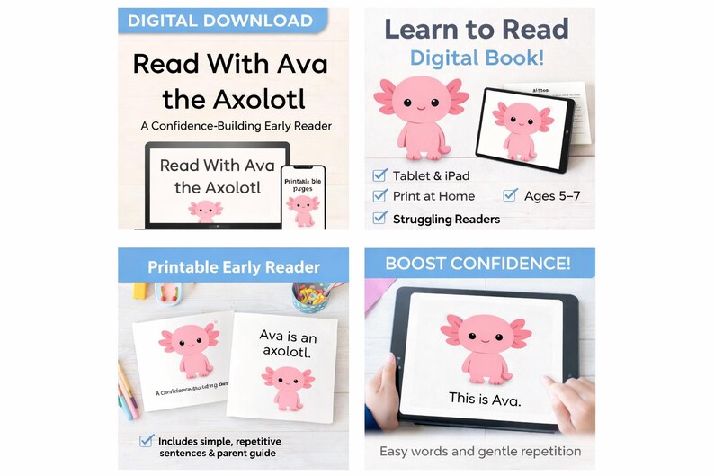 Read With Ava the Axolotl | Early Reader Book | Confidence-building ...