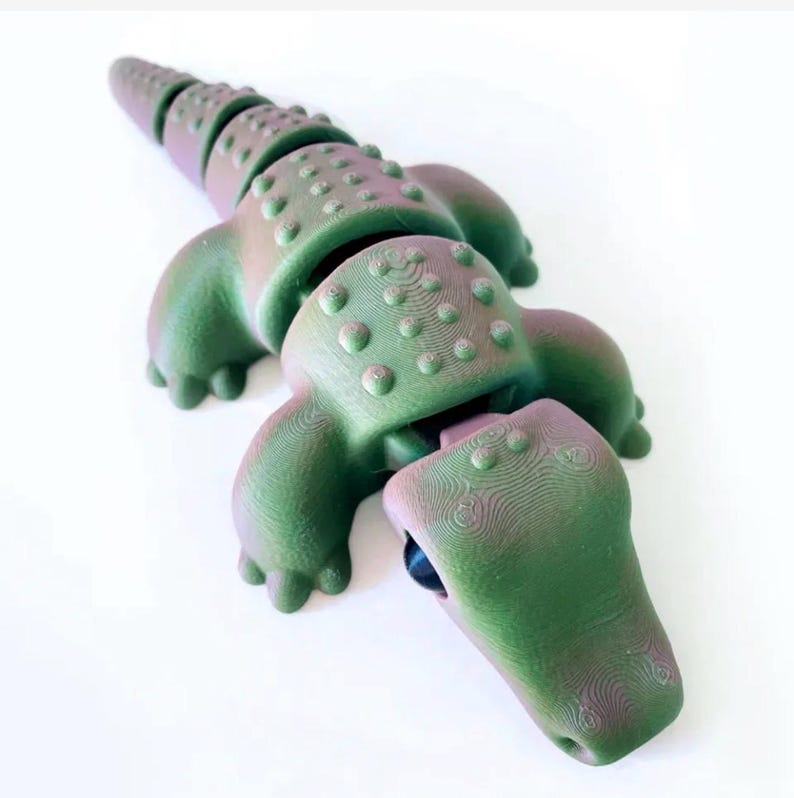 Alligator STL File | Articulated Alligator 3D Print | Flexi Reptile Toy ...