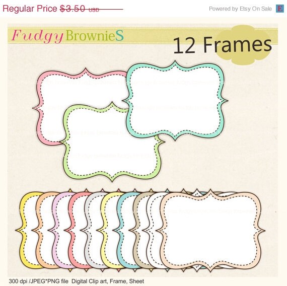 ON SALE Digital frame square frames soft colour frame | Etsy