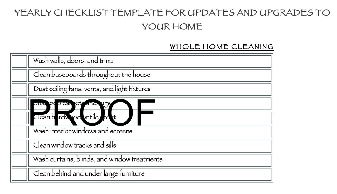 Yearly Checklist Template Blank and Filled - To-dos, Updates, and ...