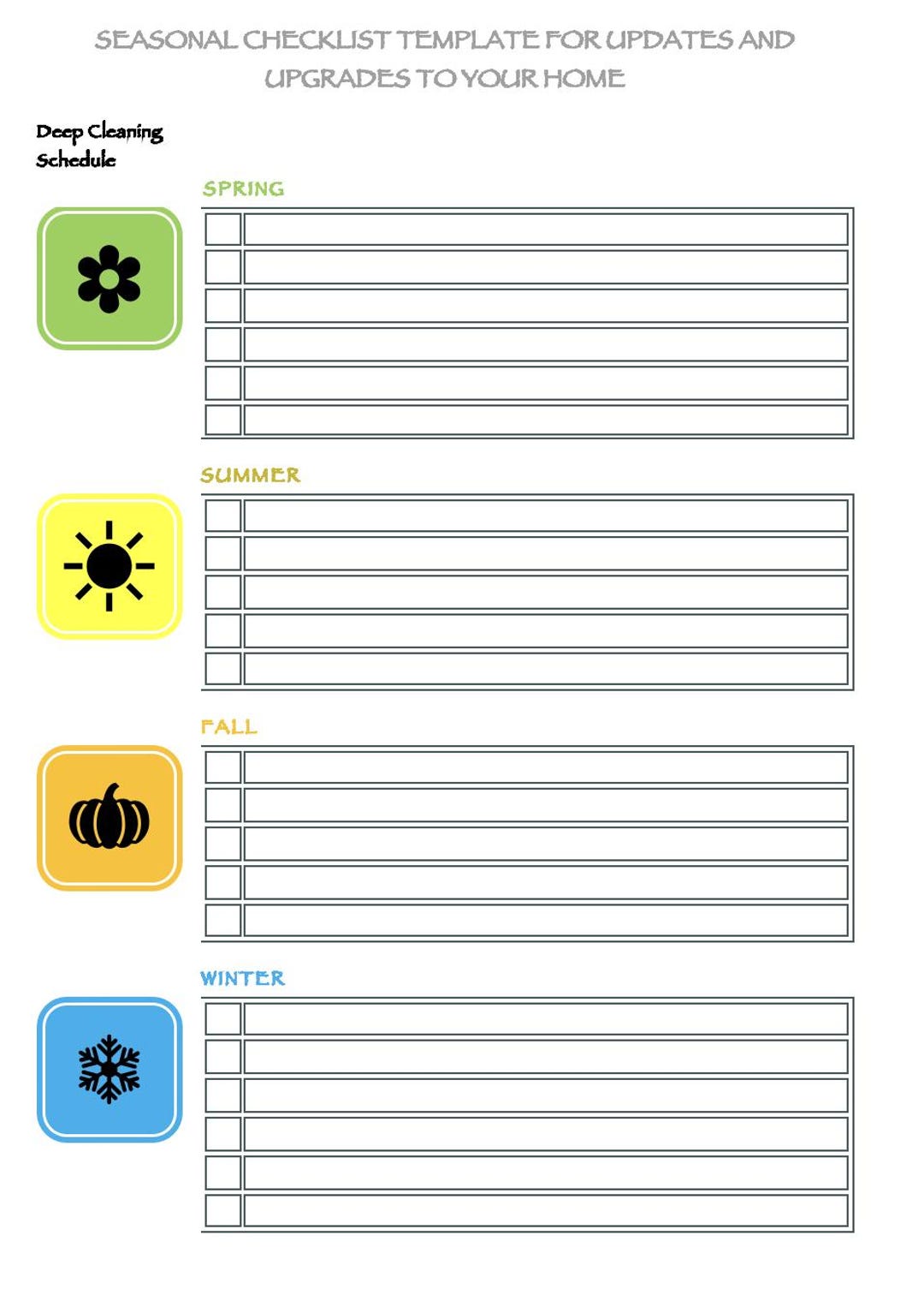 BUNDLE Checklist Template for Updates and Upgrades to Your Home ...