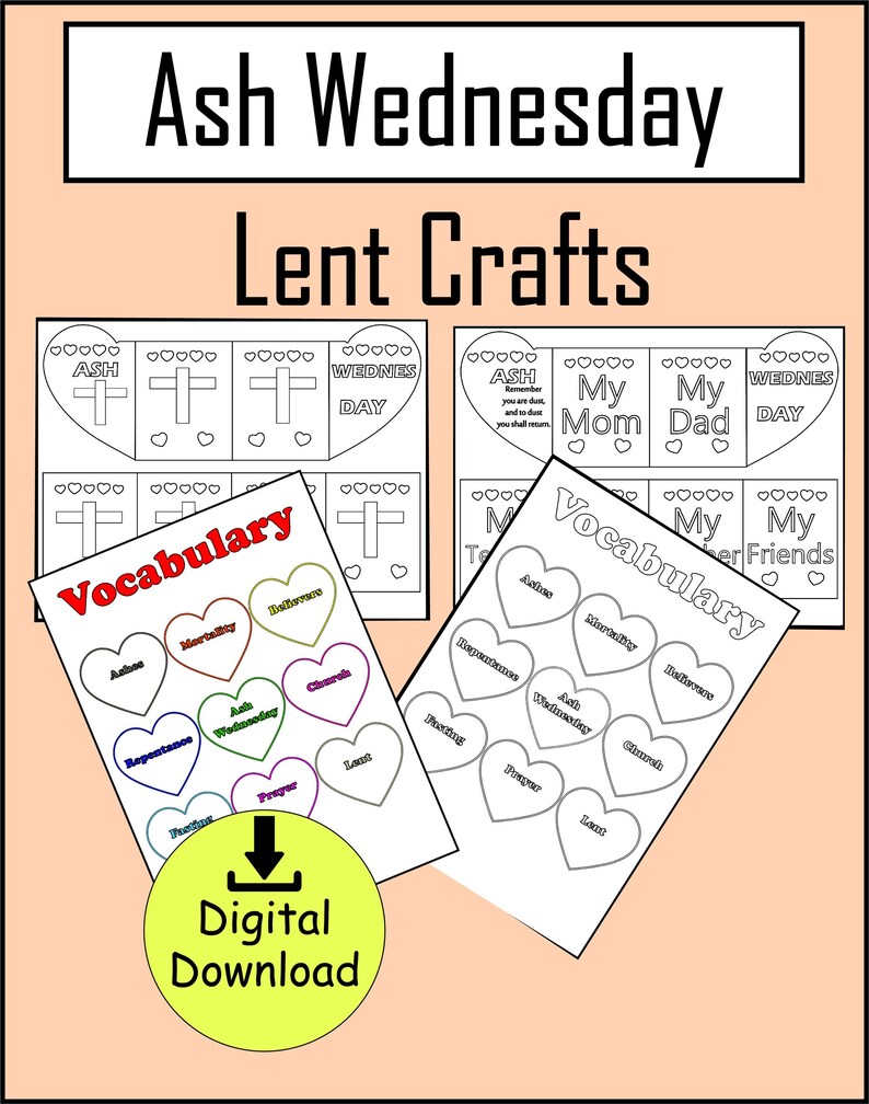 Ash Wednesday Kids Activity Pack – Prayer, Poster & Flashcards (PDF ...
