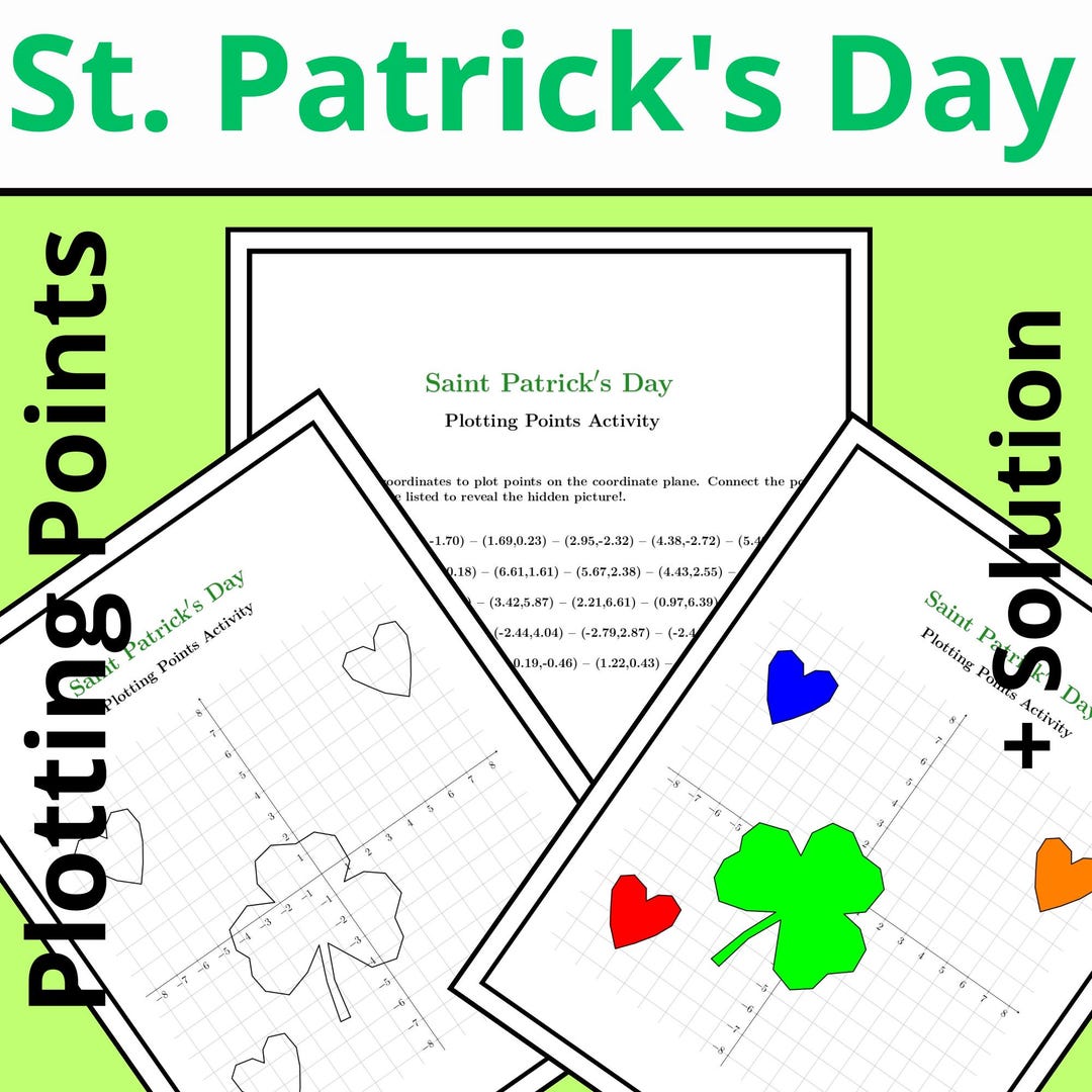 St. Patrick’s Day Plotting Points Mystery Picture – Coordinate Plane ...