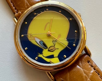 Vintage Avon Tweety Bird Watch Pastel Yellow Leather Band - Etsy