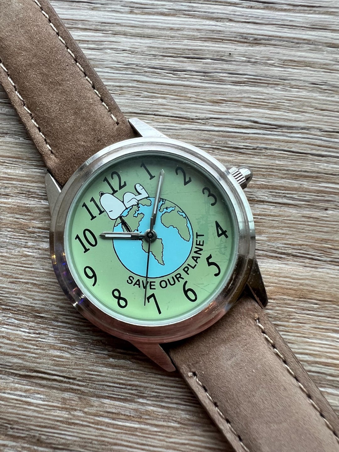 Vintage Snoopy Watch Peanuts Leather Band - Etsy