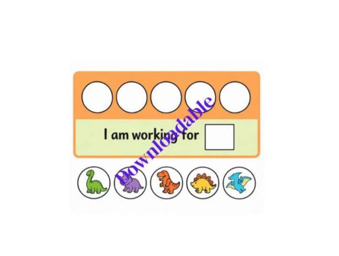 Dinosaur Token Board for Autism | ABA 5 Token Reinforcement Chart ...
