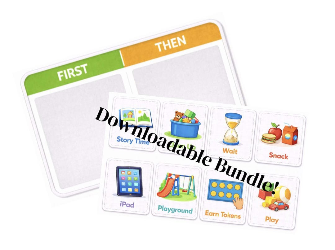 First Then Board With Visuals | Autism, Preschool Schedule (printable ...