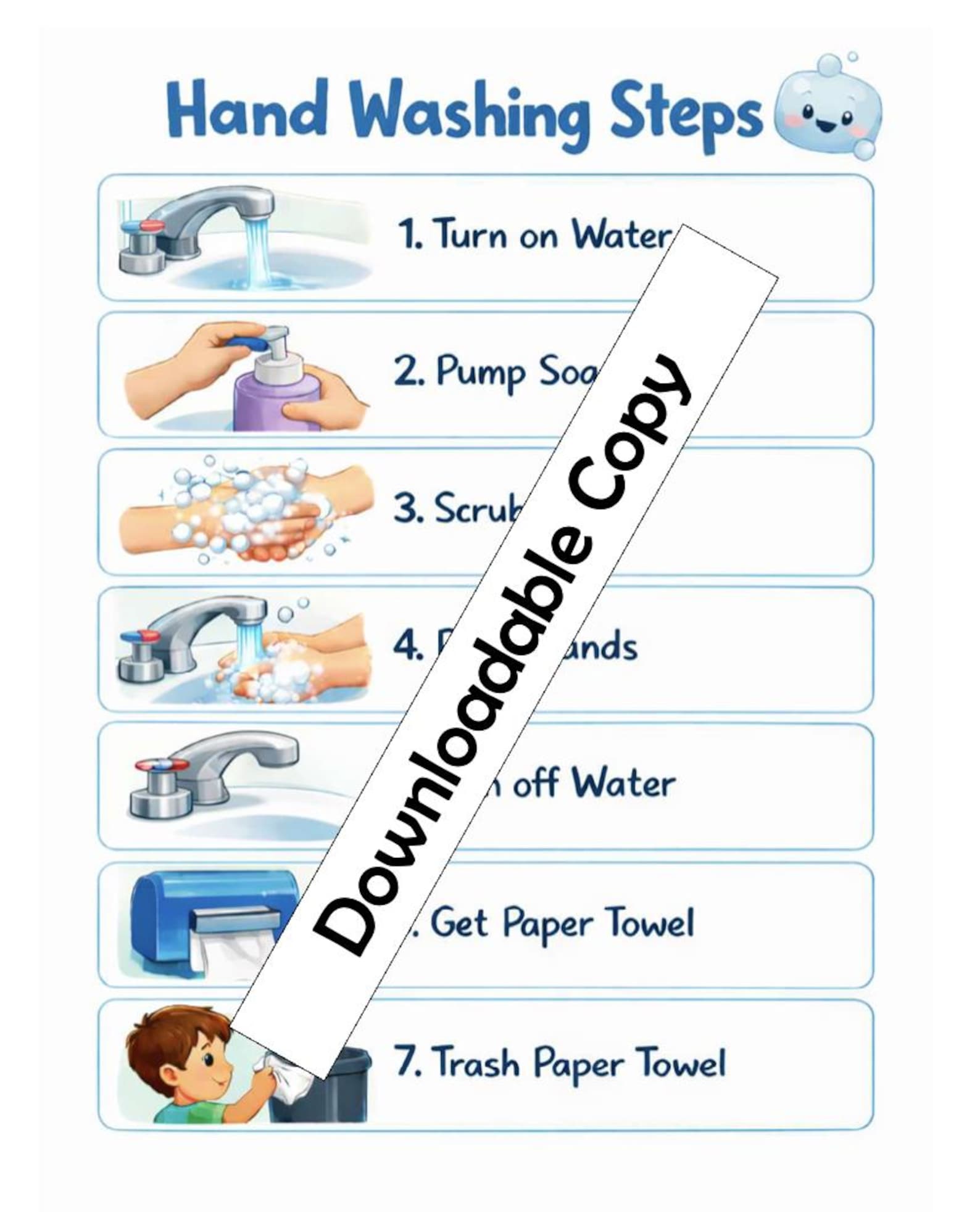 Hand Washing Visual Schedule | Autism Bathroom Routine Chart (PDF ...